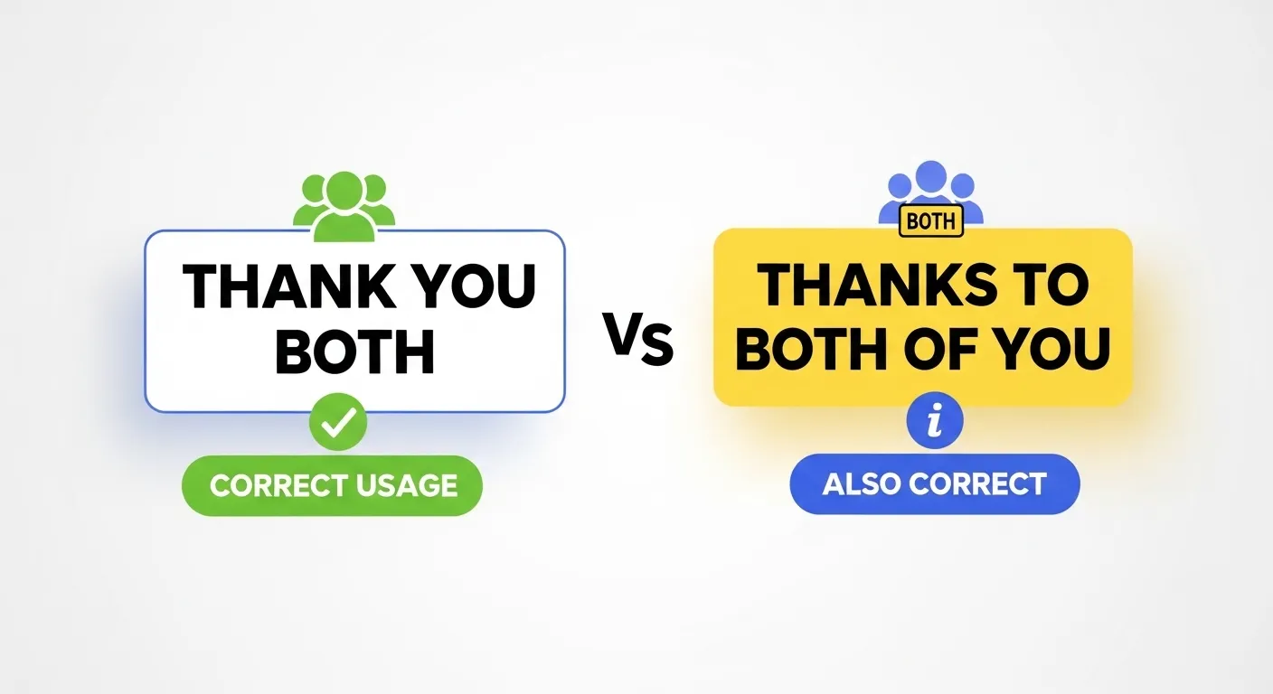 Thank You Both vs Thanks to Both of You: Meaning, Usage & Examples